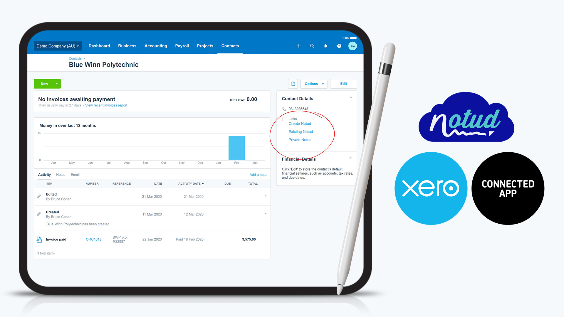 Xero Integration | Notud | Note Taking App