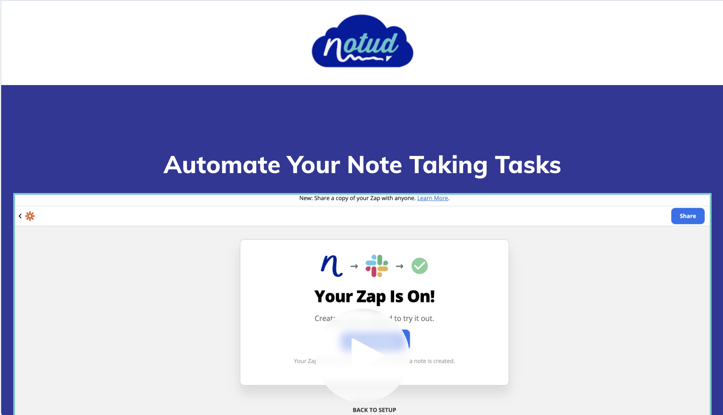 Do more with Notud with Zapier